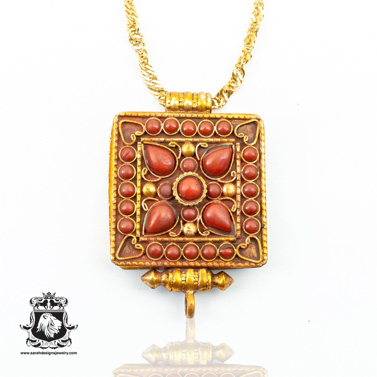 Antique Coral Scripture Ghau Amulet Prayer Box Pendant Np23 — Sarah ...