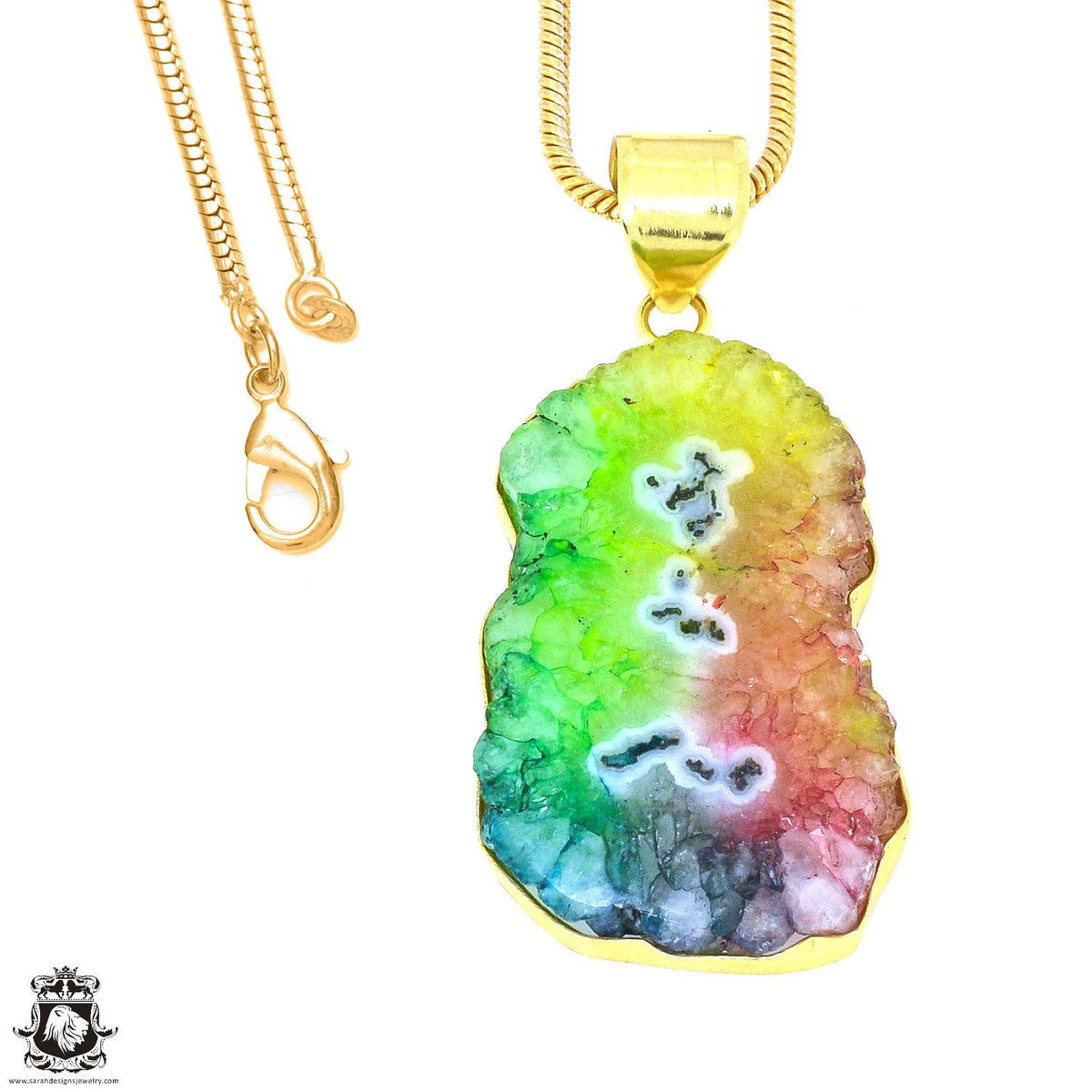 Rainbow Stalactite 24K Gold Plated Pendant GPH1211 — Sarah Designs Jewelry