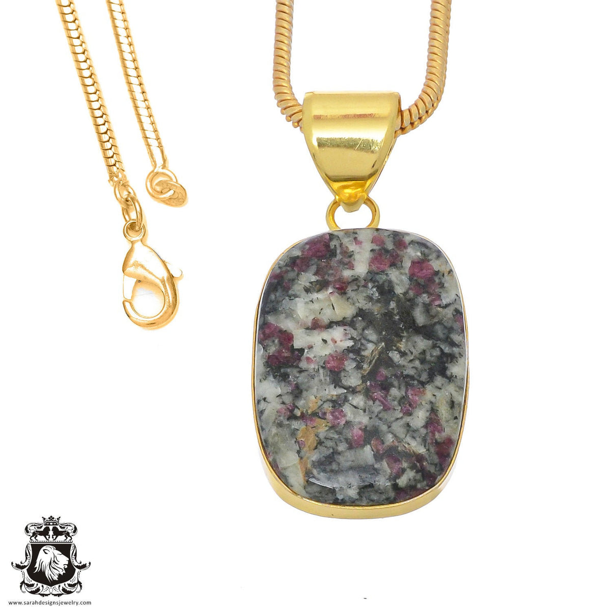 Eudialyte 24K Gold Plated Pendant GPH771 — Sarah Designs Jewelry