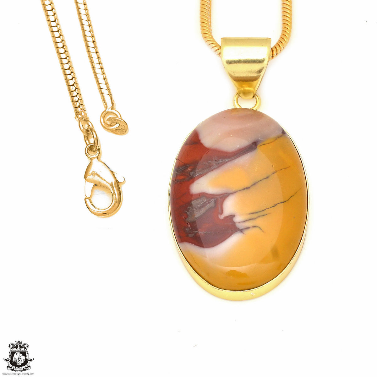 Mookaite 24K Gold Plated Pendant GPH535 — Sarah Designs Jewelry