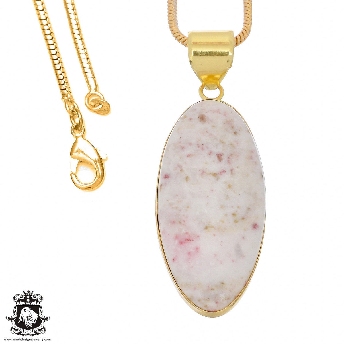 Tourmaline in Quartz 24K Gold Plated Pendant GPH928 — Sarah Designs Jewelry