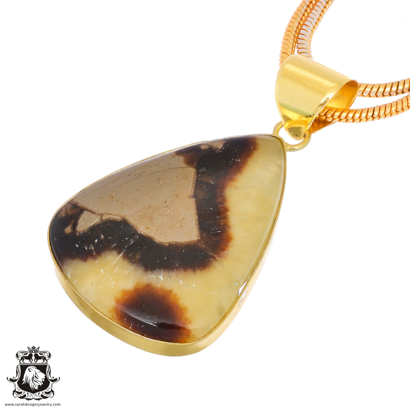 Septarian Dragonstone 24K Gold Plated Pendant GPH1344 — Sarah Designs ...