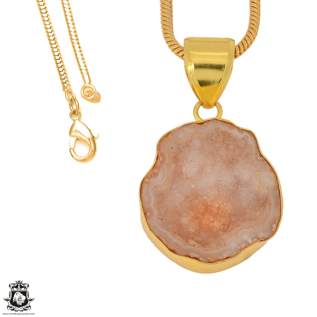 Tabasco Geode 24K Gold Plated Pendant GPH1040 — Sarah Designs Jewelry