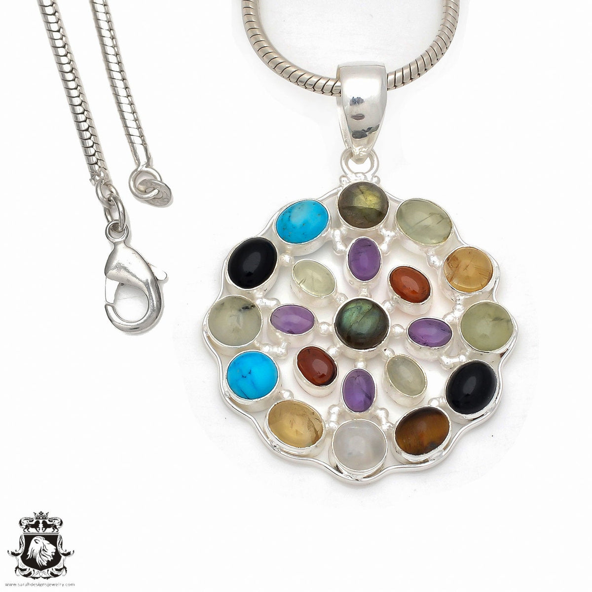 Citrine Garnet Peridot Amethyst Pendant & Chain P8493 — Sarah Designs ...