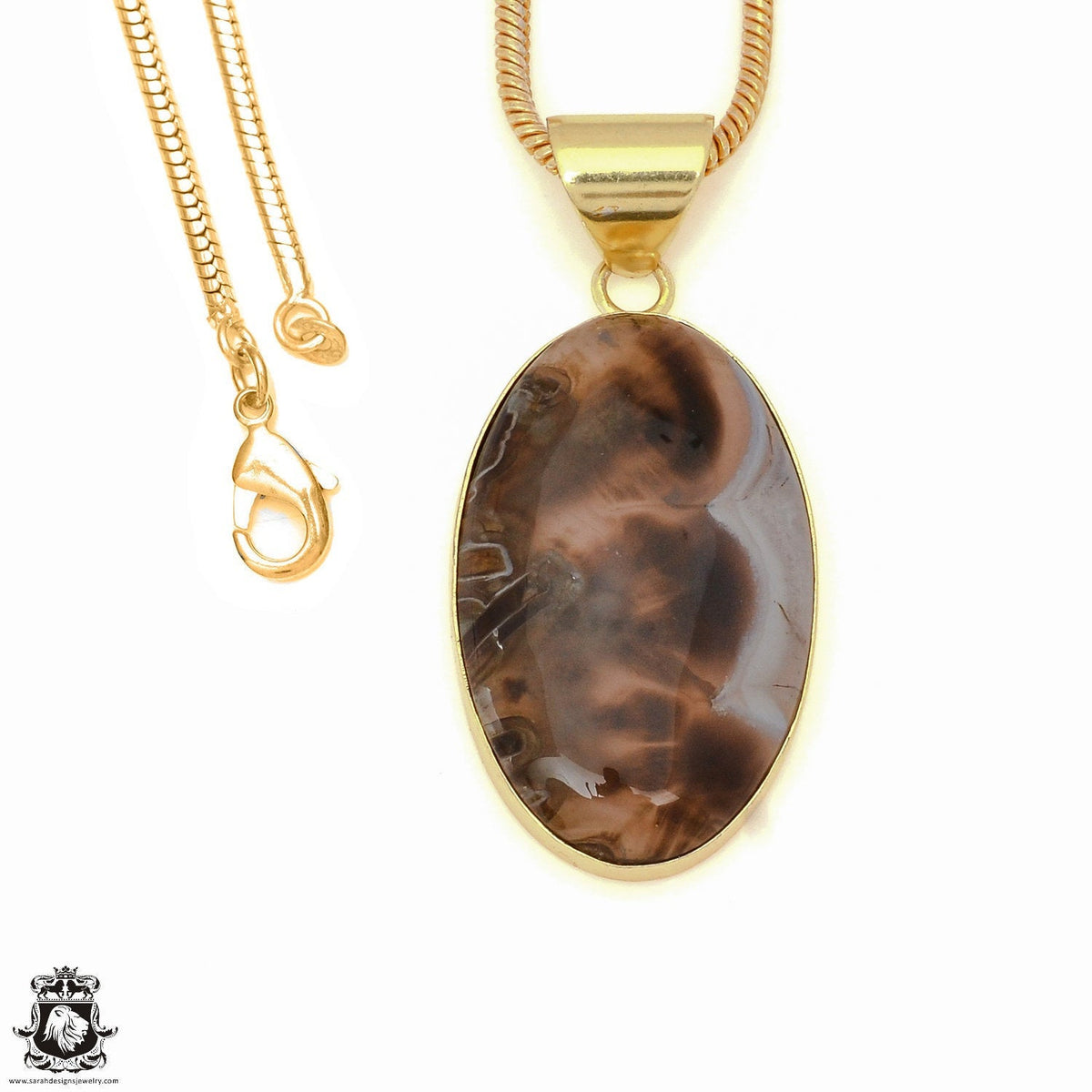 Scenic Jasper 24K Gold Plated Pendant GPH1771 — Sarah Designs Jewelry