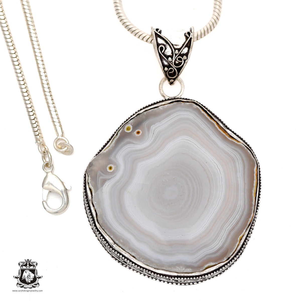 Michigan Flint Stone Stalactite Vintage Silver Pendant & Chain — Sarah ...