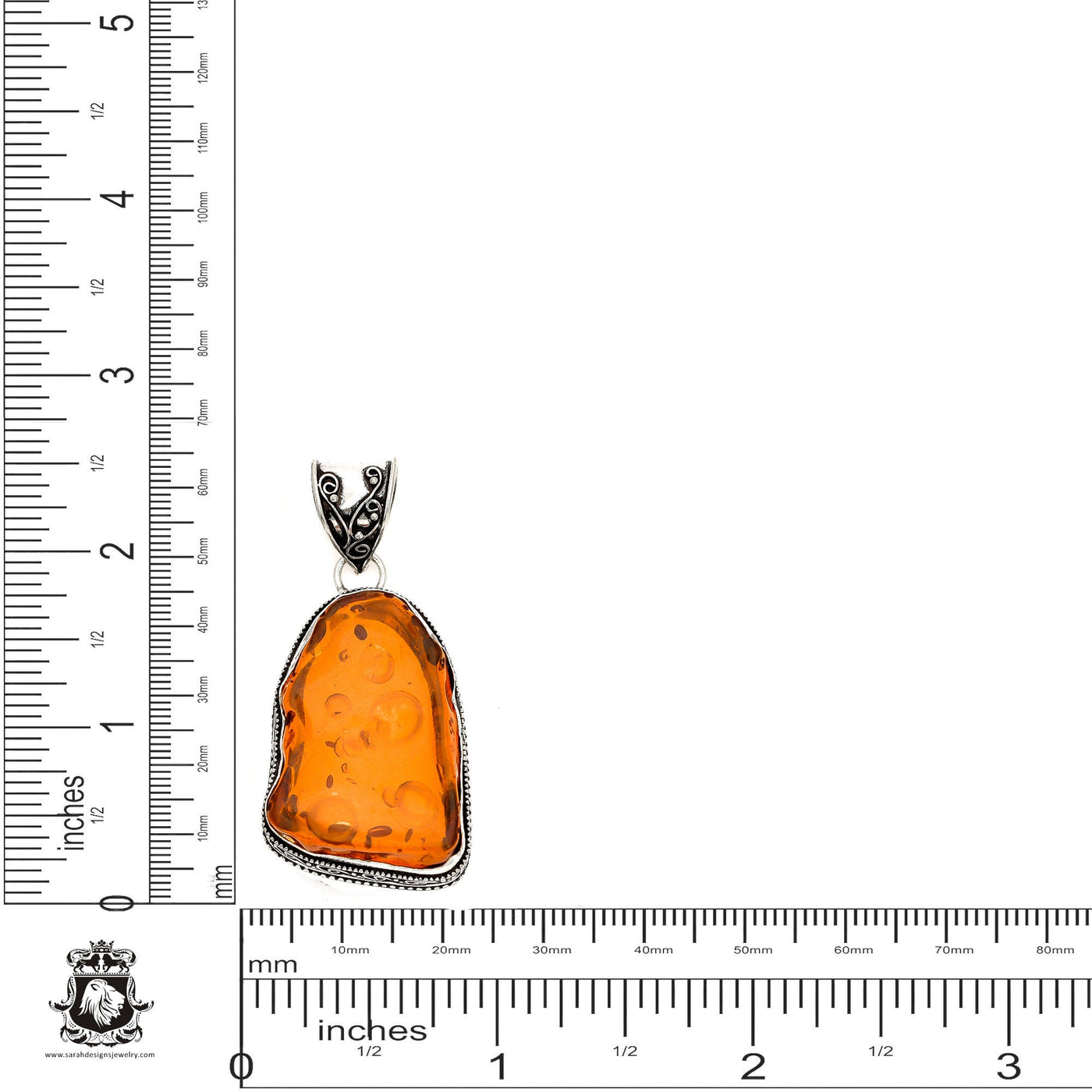 Baltic Amber Vintage Silver Pendant 4mm Snake Chain — Sarah Designs Jewelry