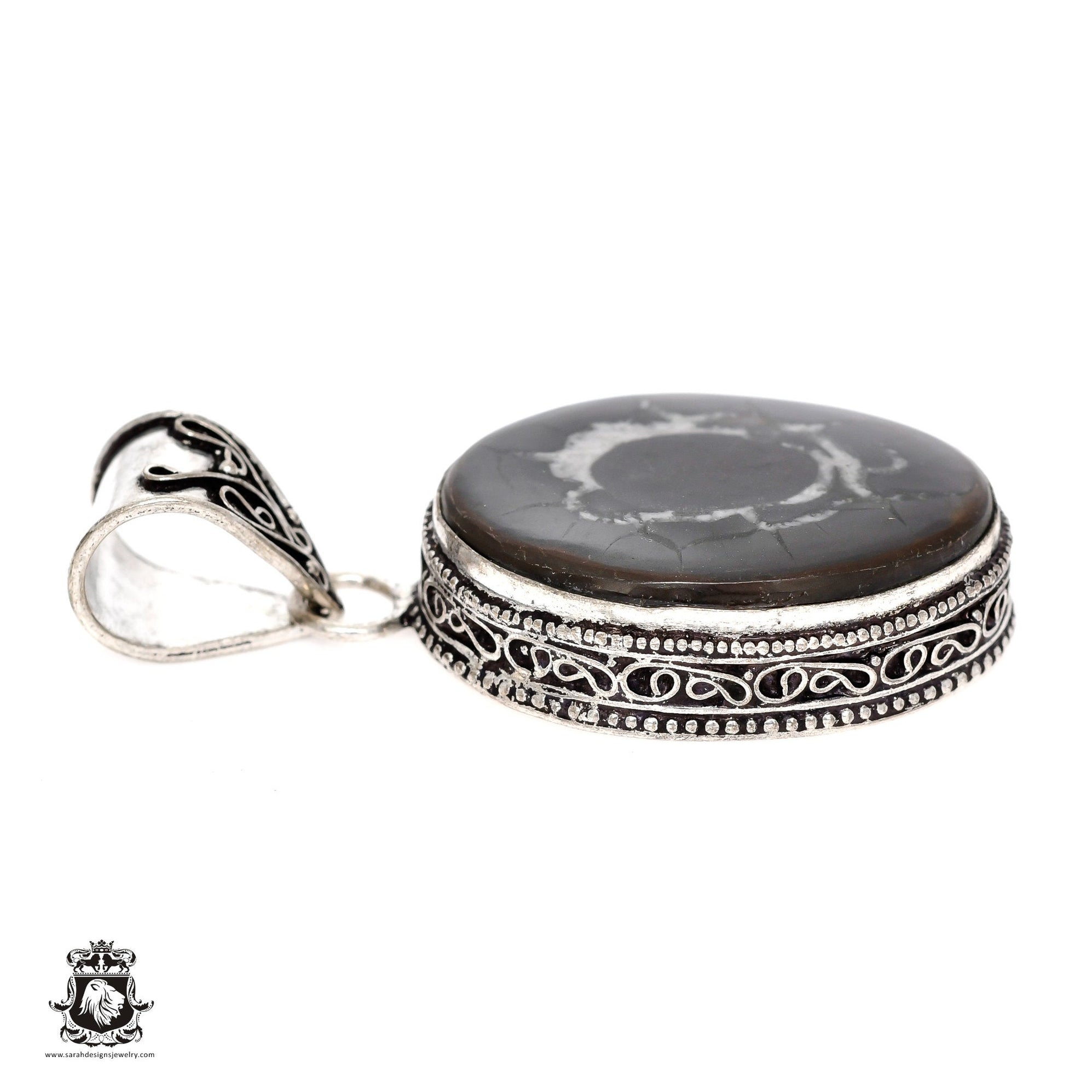 Septarian Nodule Vintage Silver Pendant & Chain V620 — Sarah Designs ...