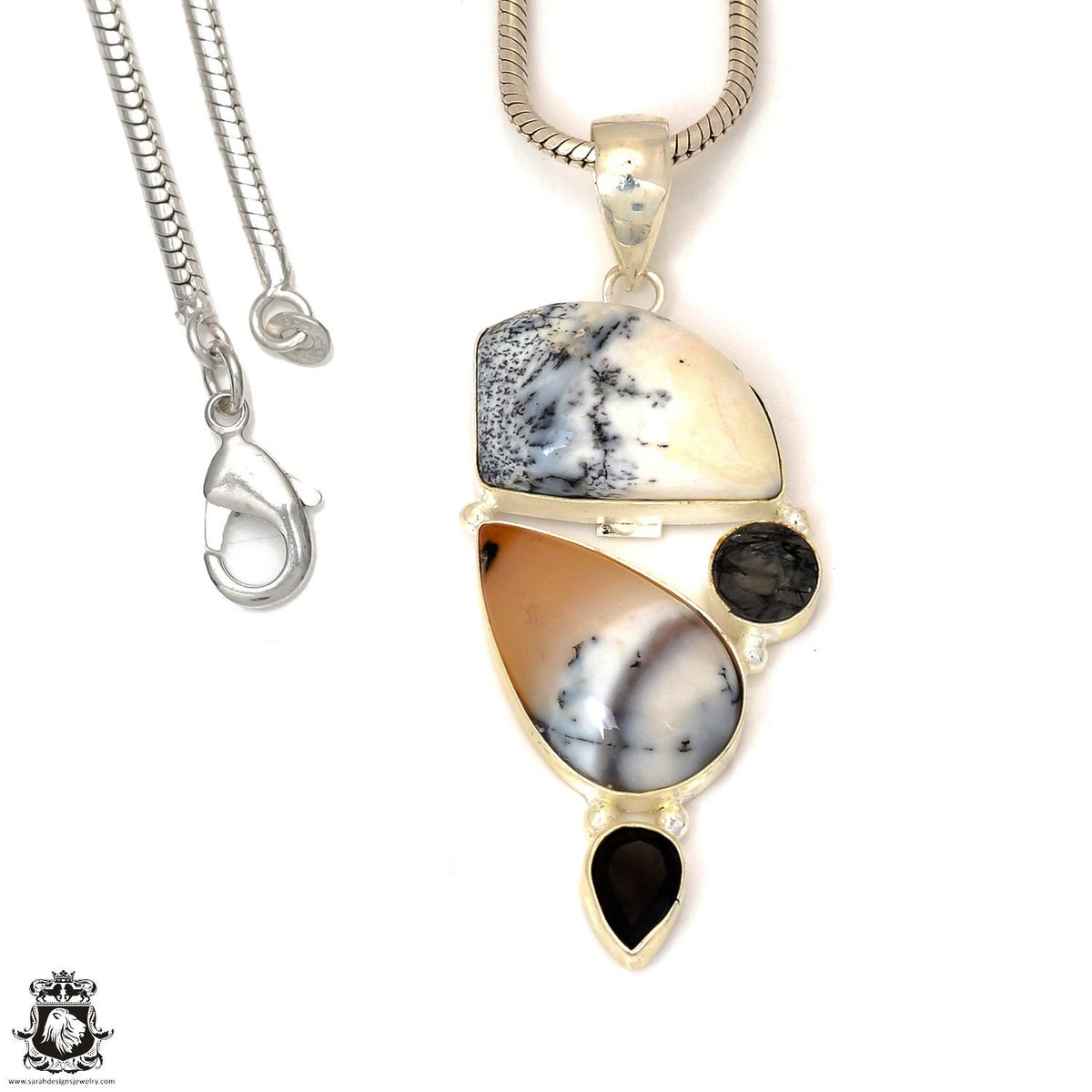 Dendritic Agate Merlinite Pendant & Chain P7336 — Sarah Designs Jewelry