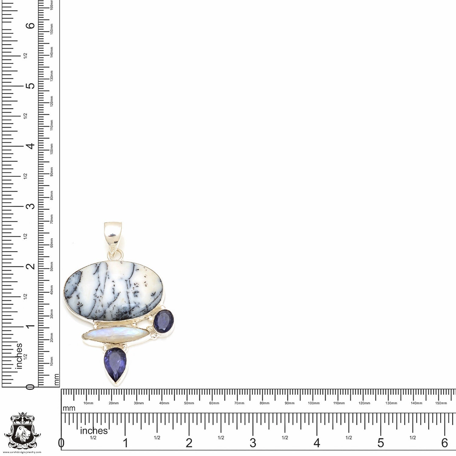 Dendritic Agate Merlinite Pendant 4mm Snake Chain P7684 — Sarah Designs ...