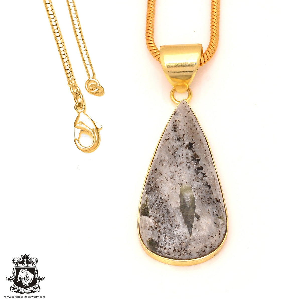 Epidote 24K Gold Plated Pendant GPH172 — Sarah Designs Jewelry