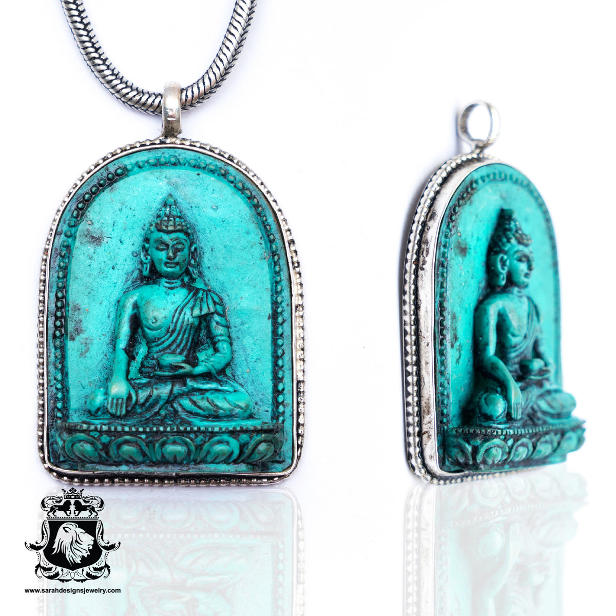 Gautama Buddha Pendant 4mm Snake Chain N51 — Sarah Designs Jewelry