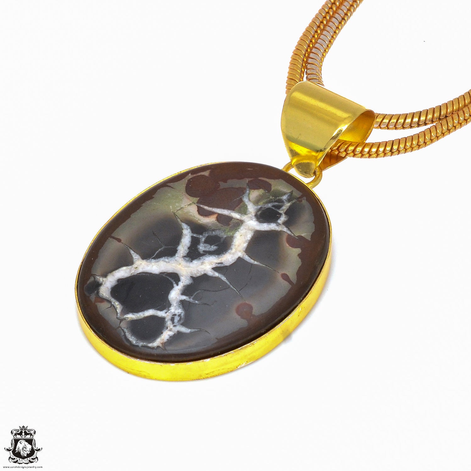 Septarian Nodule 24K Gold Plated Pendant GPH292 — Sarah Designs Jewelry