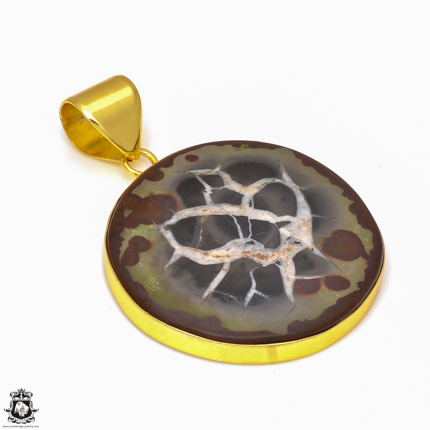 Septarian Nodule 24K Gold Plated Pendant GPH293 — Sarah Designs Jewelry