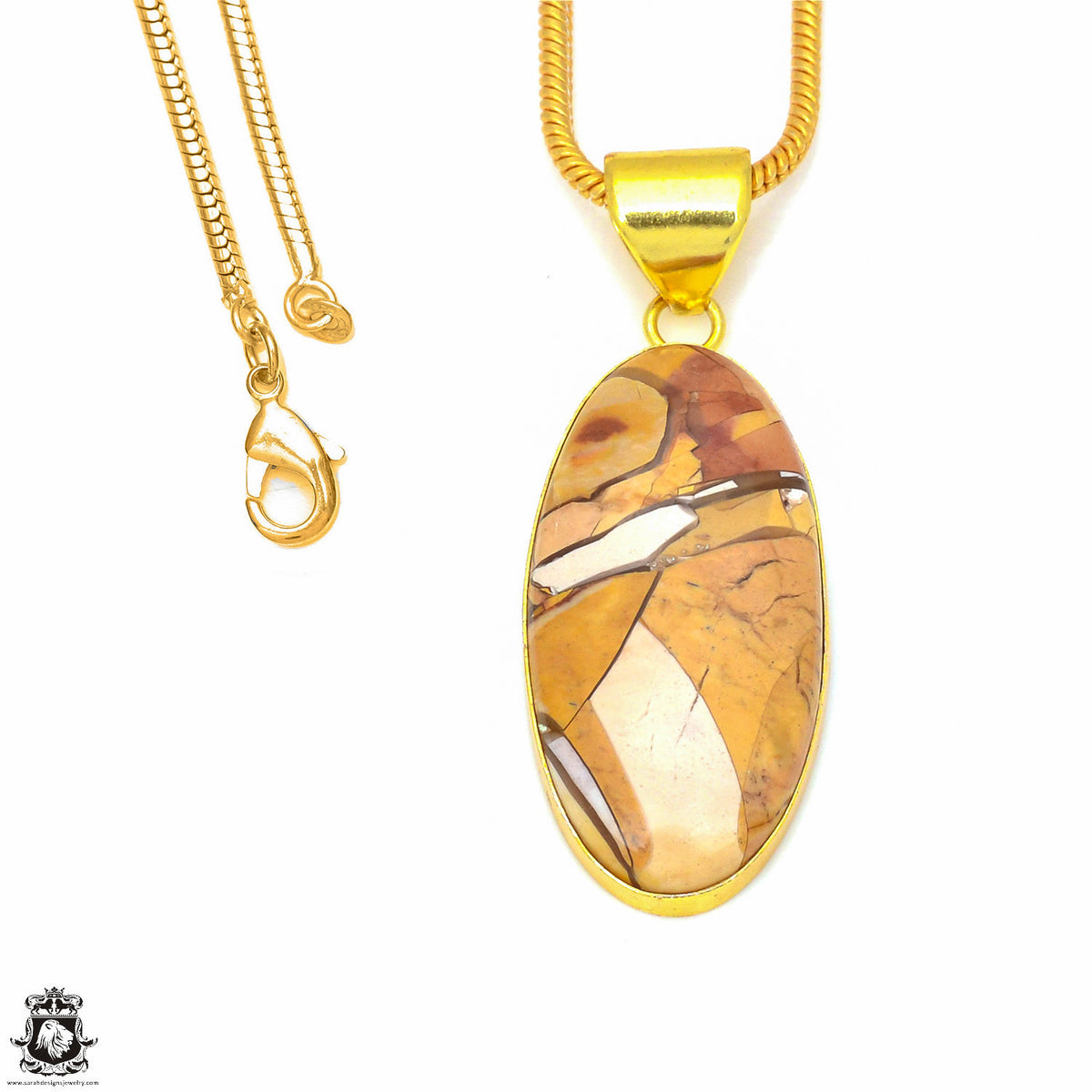 Brecciated Mookaite 24K Gold Plated Pendant GPH299 — Sarah Designs Jewelry