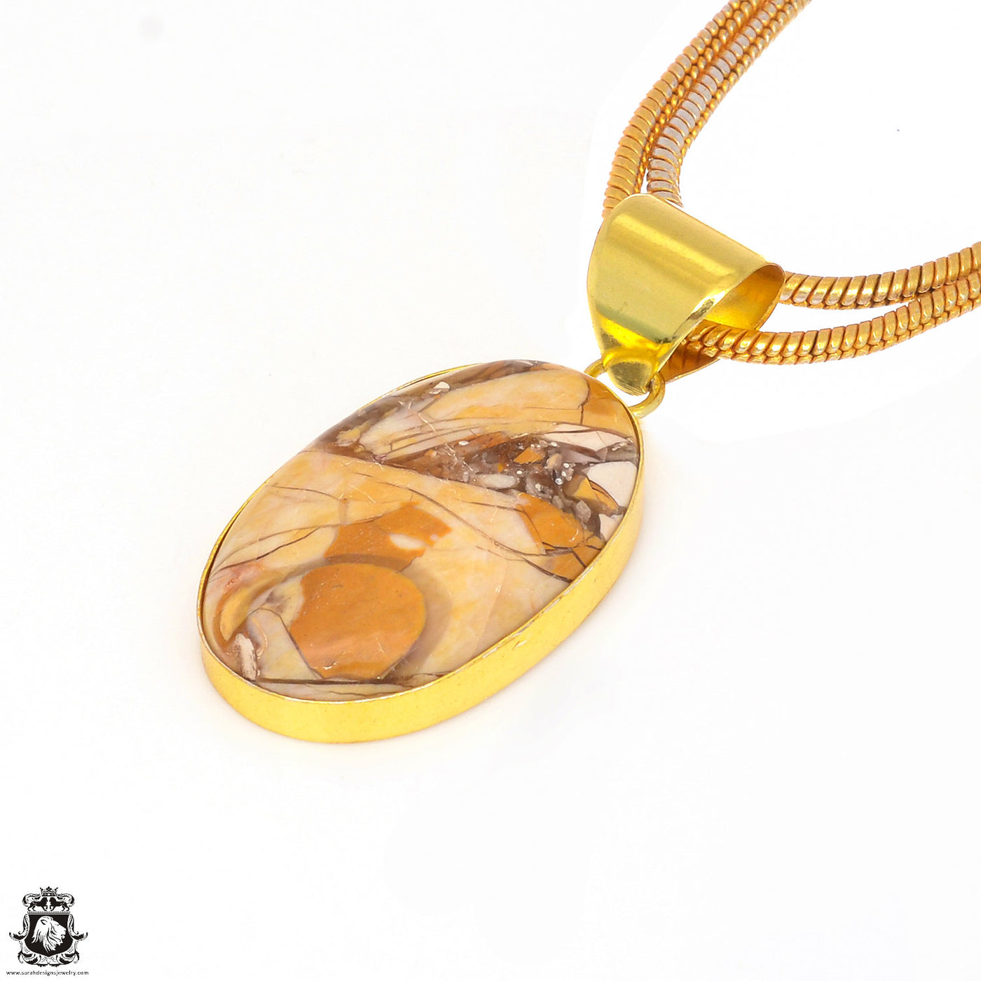 Brecciated Mookaite 24K Gold Plated Pendant GPH304 — Sarah Designs Jewelry