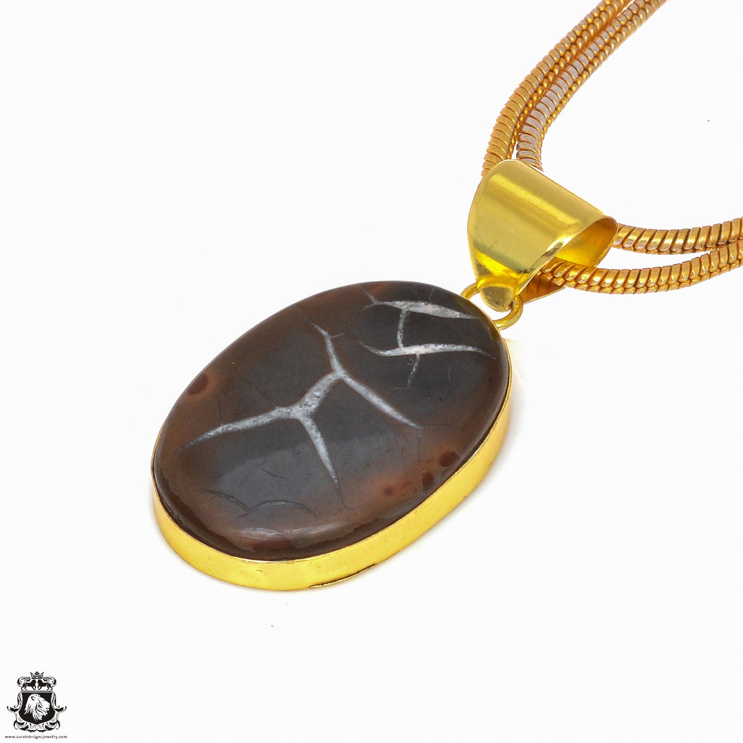 Septarian Nodule 24K Gold Plated Pendant GPH290 — Sarah Designs Jewelry