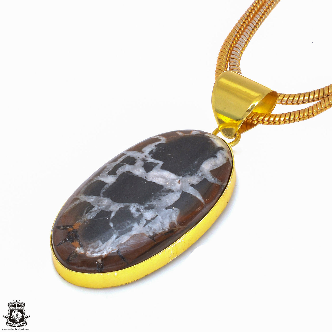 Septarian Nodule 24K Gold Plated Pendant GPH294 — Sarah Designs Jewelry